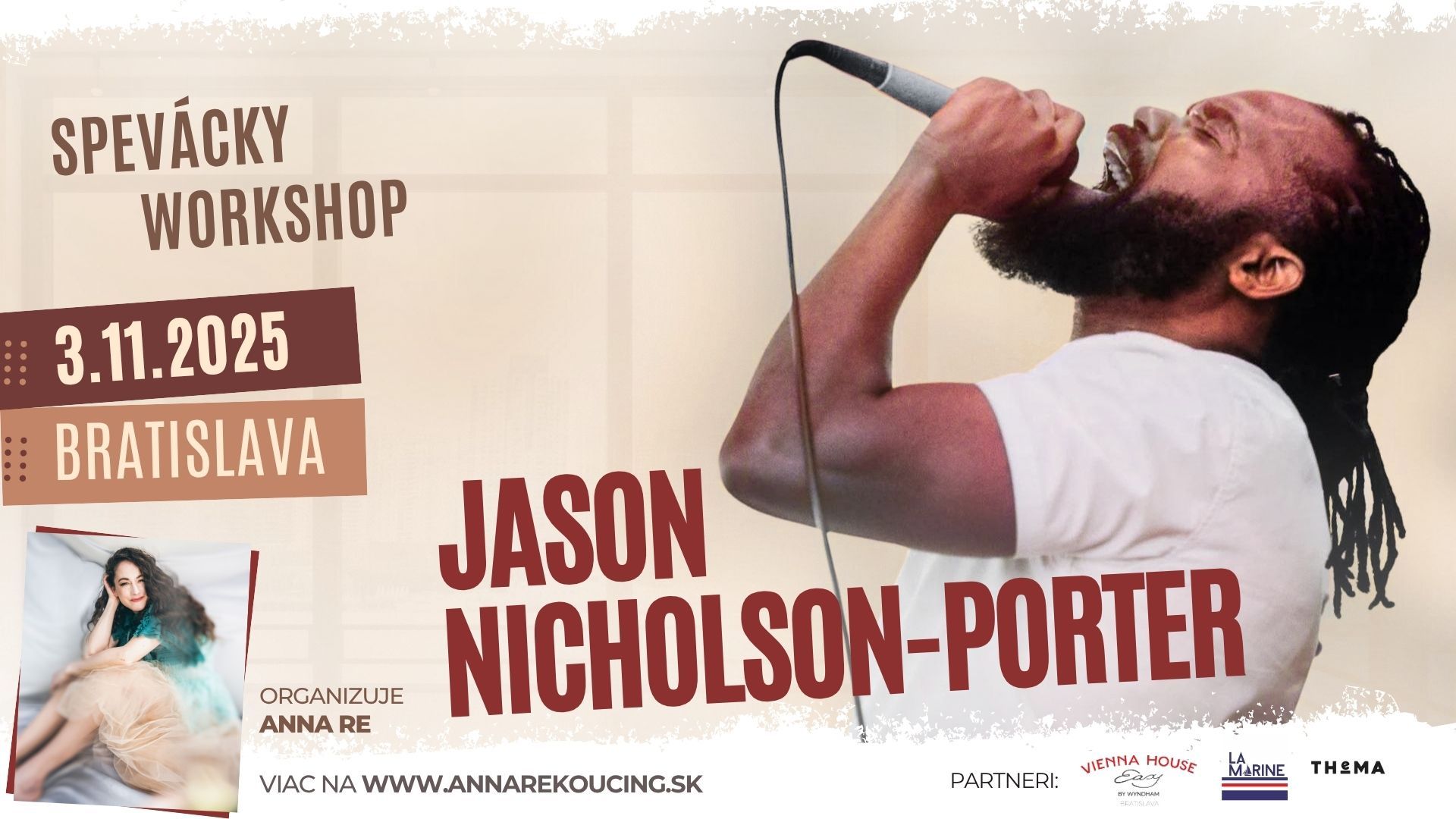 Spevácky workshop s Jasonom Nicholson-Porterom - Anna Re - hlasový koučing